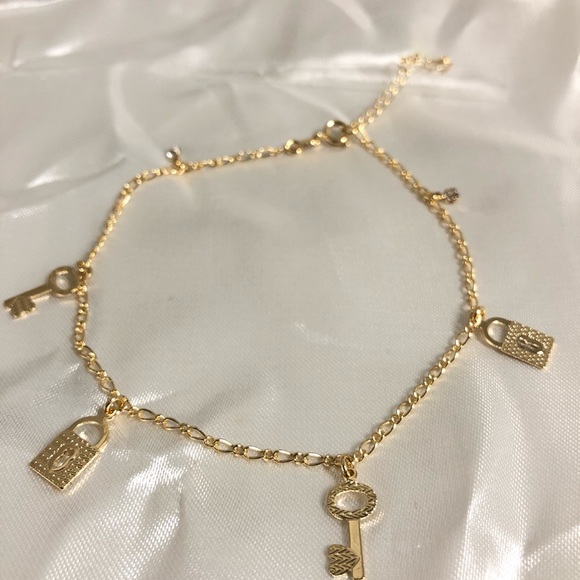 Jewelry | 18k Gold Filled Key Lock Anklet | Poshmark